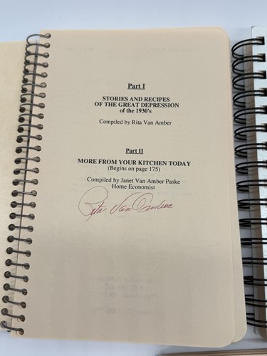 Rita Van Amber Great Depression Recipies Cookbook Set First Edition ...