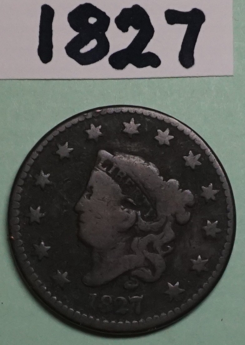 1827 CORONET LARGE CENT US COPPER COIN RATES: VERY GOOD | eBay