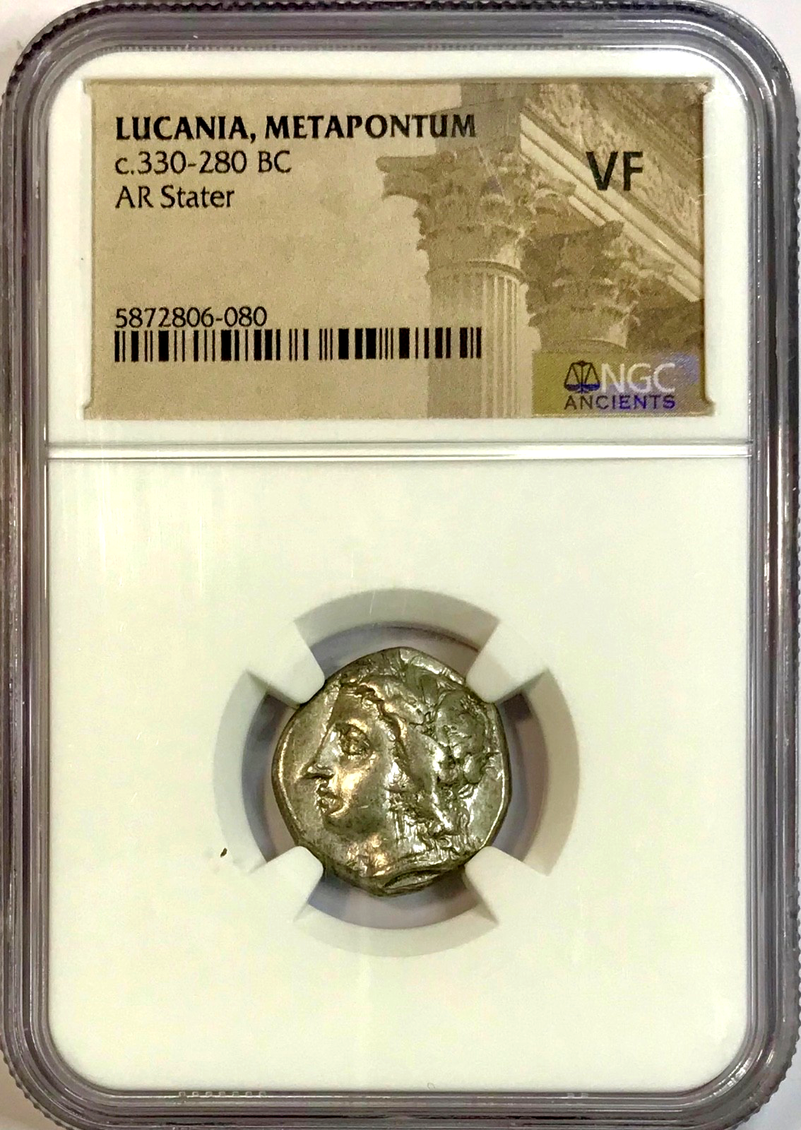 HN-1589 330-280 BC Lucania Metapontum Ancient Greek Silver Stater ...