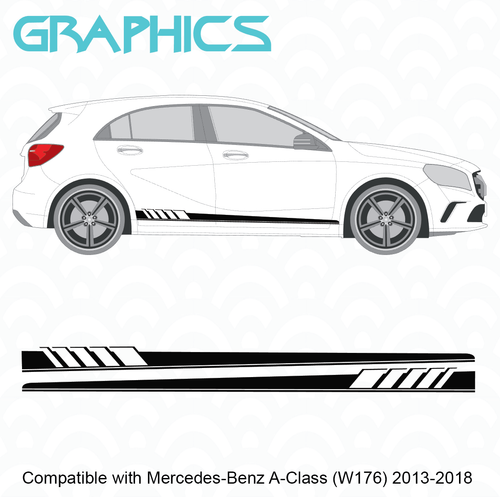 Fits Mercedes A-Class W176 Side stripe Decal Graphic Edition Style Set ...