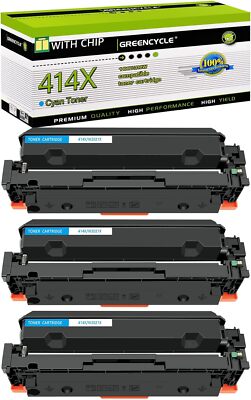 3PK W2021X Cyan Toner for HP 414X Laserjet MFP M454 M479 M454dw M454dn ...