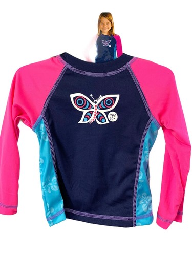 New SUN SMART Swim Tee Rash Guard Kids UPF 50 Pink Blue size SMALL ...