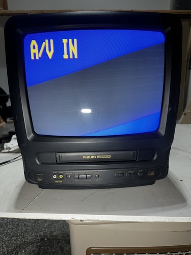 PHILIPS 13” CRT Color TV VCR Combo CCA132AT01 Retro Gaming VCR for sale ...