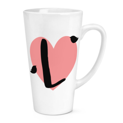 L Heart Alphabet 17oz Large Latte Mug Cup - Valentines Day Girlfriend ...