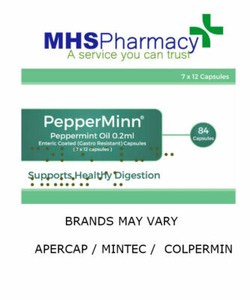 Peppermint Oil Capsules 84 - 0.2 ml Enteric Coated (Apercap, Mintec ...