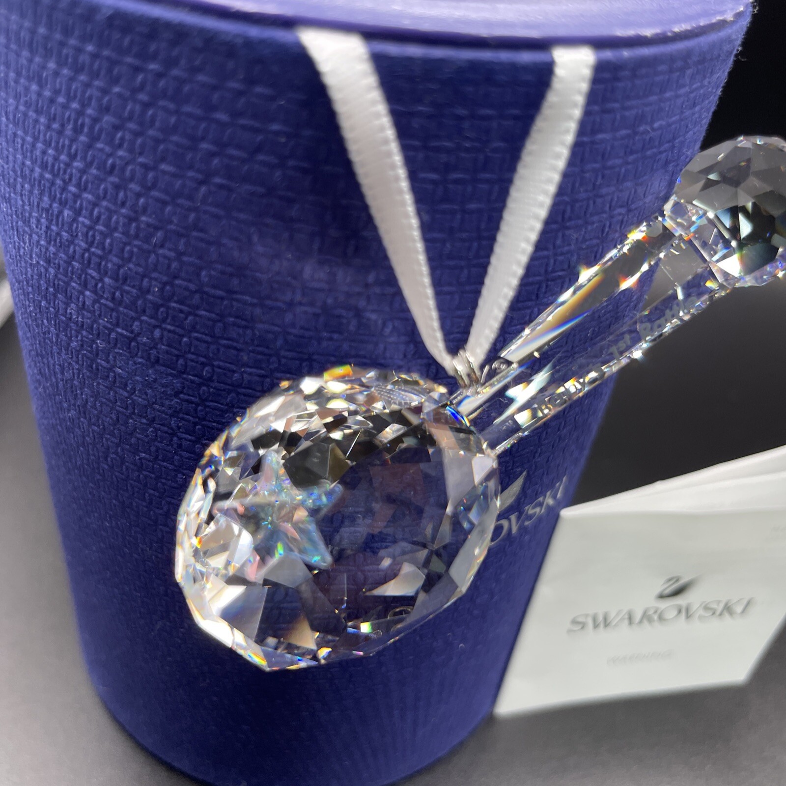 New In Box 100% Authentic Swarovski Baby's 1st Rattle Crystal Ornament ...
