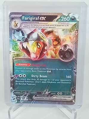 Farigiraf Ex 108/162 Double Rare Holo Pokémon Card 2024 | eBay