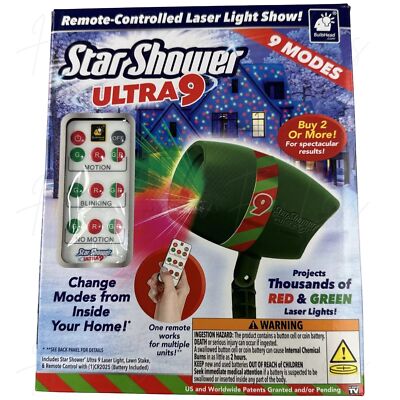 NEW Star Shower Ultra 9 Outdoor Christmas Laser Light Show with Remote ...