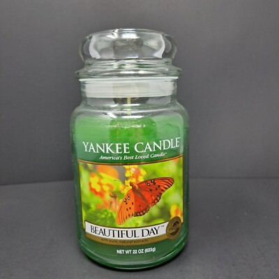 Unburned Yankee Candle BEAUTIFUL DAY 22 Oz Original Single Wick Large ...