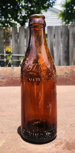 Rare AMBER Coca Cola straight side bottle ELKINS, W. VA. West Virginia ...