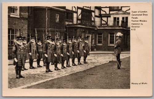 MILITARY Yeoman Warders Tower of London Beefeaters Parade RPPC 1951 ...