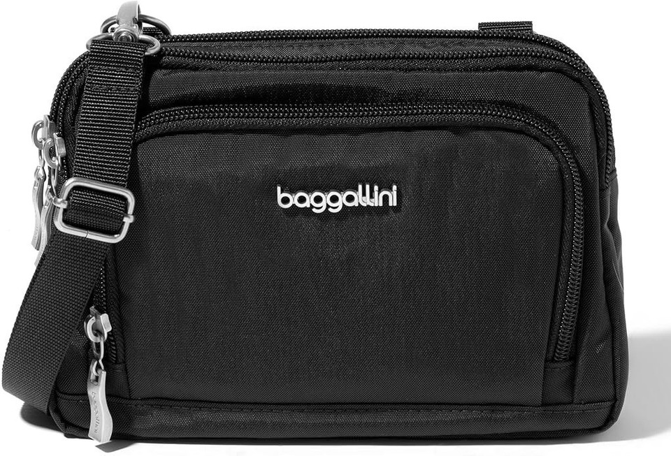 BAGGALLINI Women Triple Zip Bag w/ Front Wallet TZW729B0001 Black MSRP ...