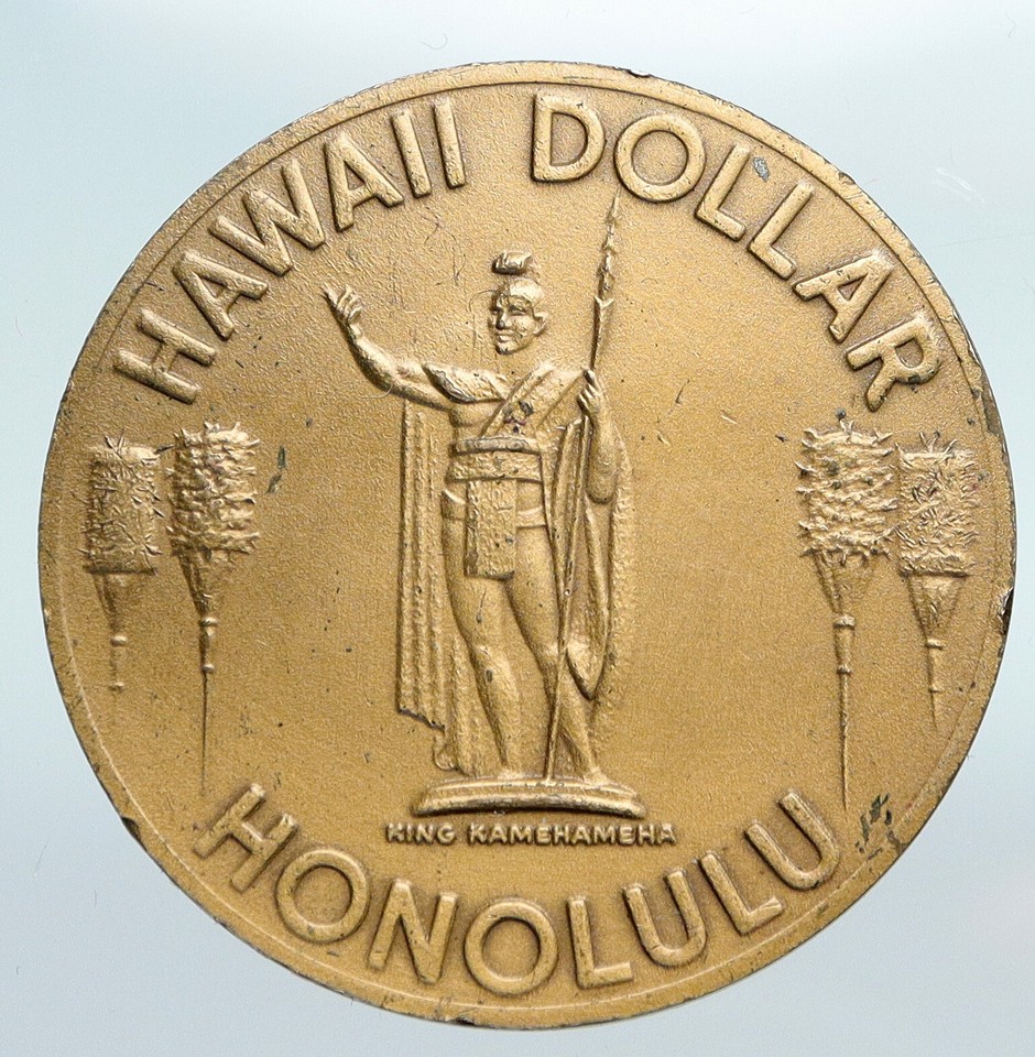 1973 UNITED STATES US Hawaii 50th STATEHOOD VINTAGE Medal Dollar Token ...