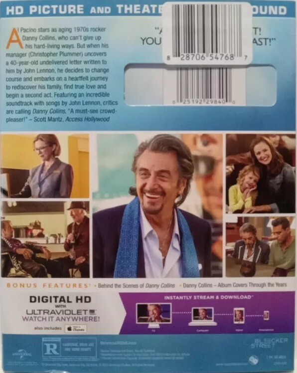 Danny Collins Blu-ray + DVD 2 Disc Set Al Pacino Annette Bening NEW+ ...