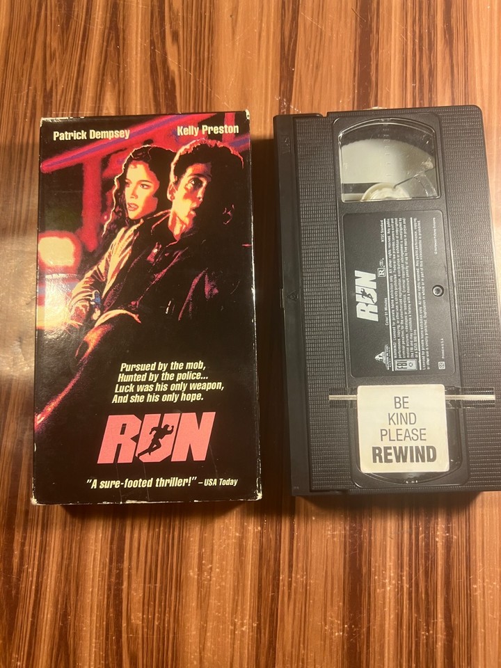 Run VHS 1991 Movie Patrick Dempsey Kelly Preston Action Thriller 90's ...