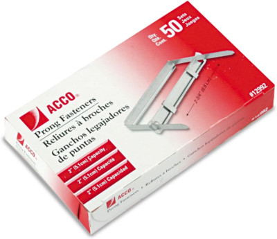 ACCO Economy Standard 2-Piece Paper Fasteners, 2 Inch Capacity, 2.75 ...