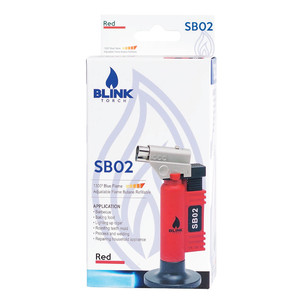 1x Torch Blink SB02 Red Butane Lightweight Torch | Adjustable Flame | eBay