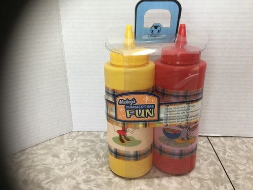 Mickey's Summertime Fun Ketchup Mustard Condiment Bottles NEW Rare ...