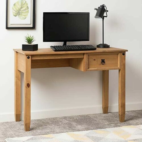 Computer Desk Wooden Waxed Pine Workstation Study Office Laptop Console ...