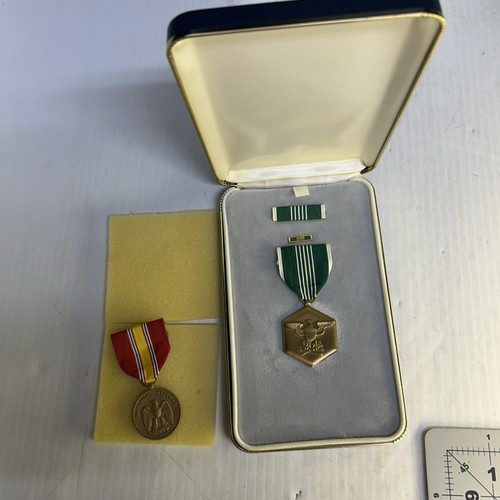 Vintage, FULL SIZE , CASED ARMY COMMENDATION MEDAL W/ RIBBON BAR ...