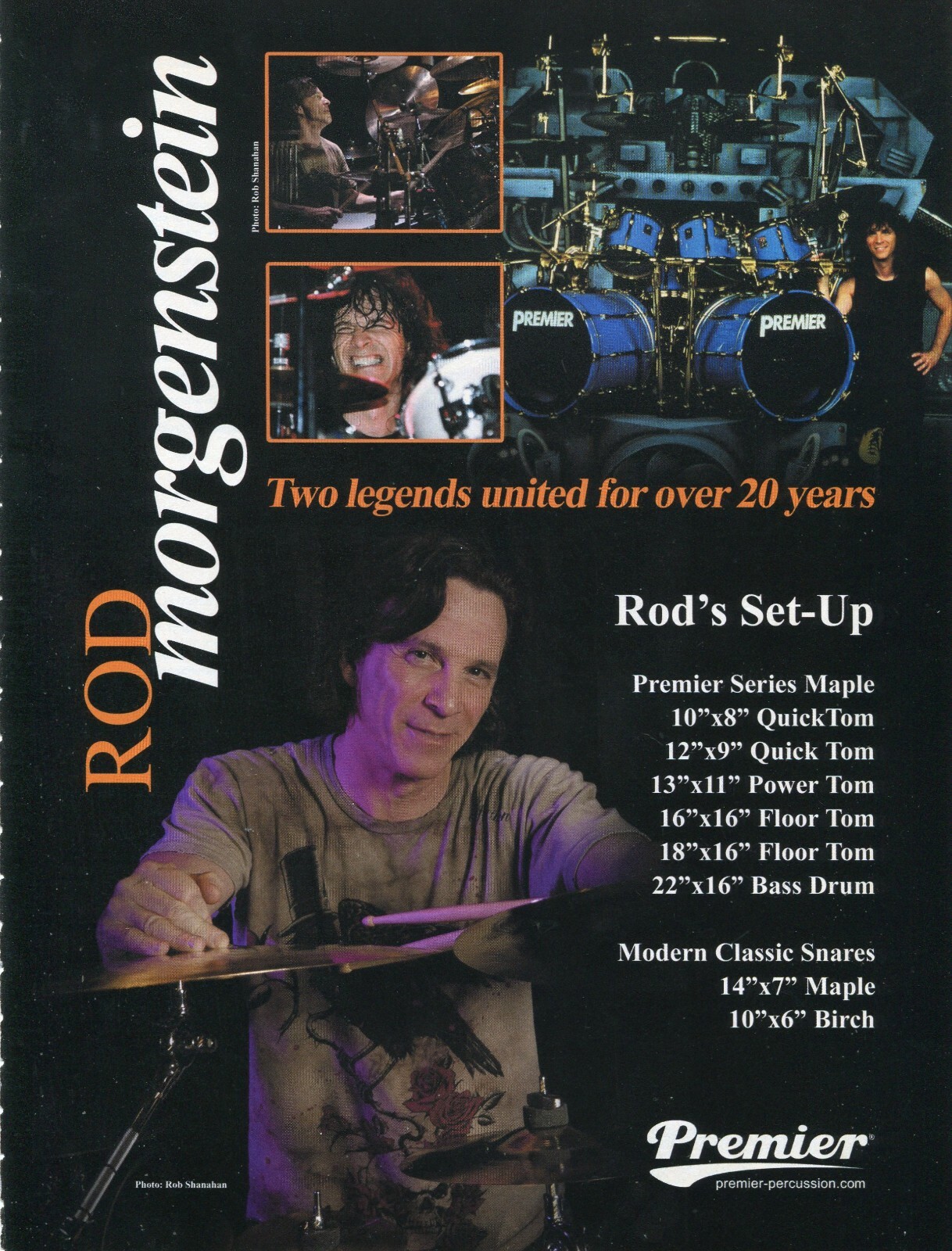 2007 Print Ad of Premier Series Maple Drum Kit w Rod Morgenstein | eBay