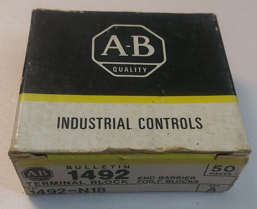 50 NIB ALLEN BRADLEY 1492-N18 1492N18 TERMINAL BLOCK 300 VOLT SERIES A ...