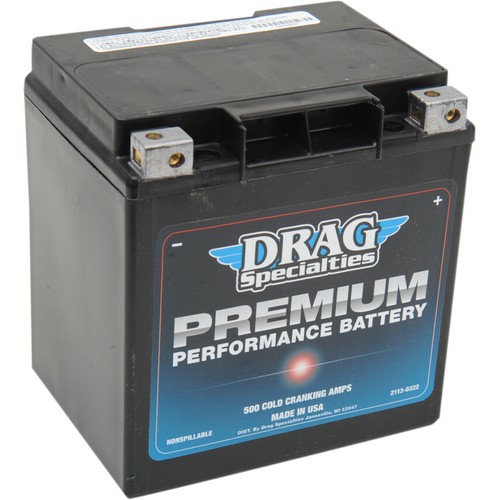 Drag Premium Performance 500 CCA 66010-97D ETX30L 30L Battery Harley ...