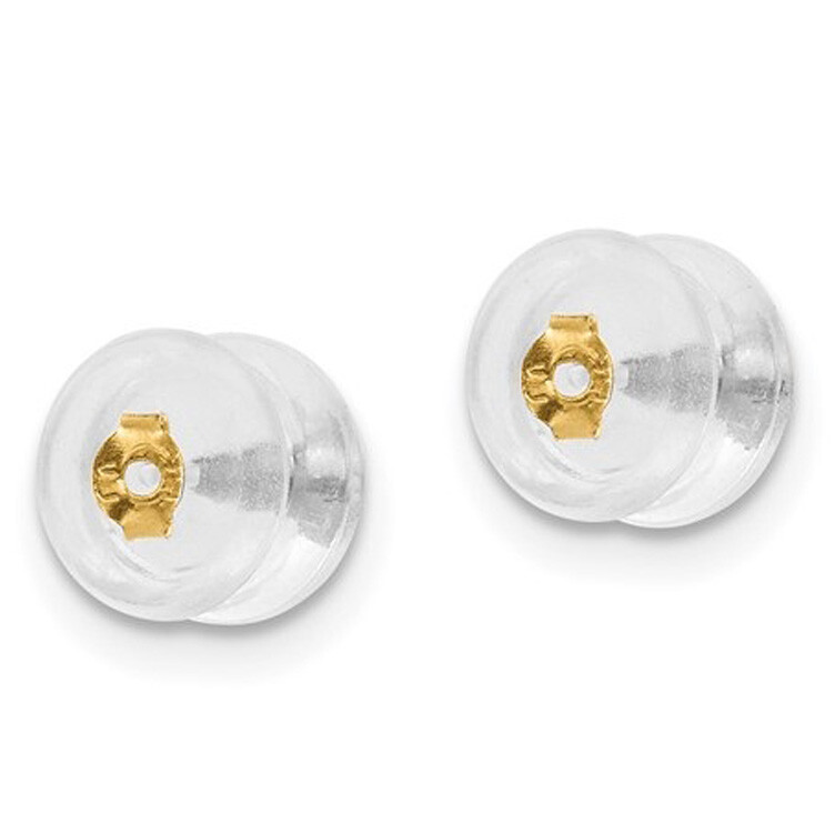 1 Pair Silicon Embedded Medium Earring Backing in 14K Yellow Gold | eBay