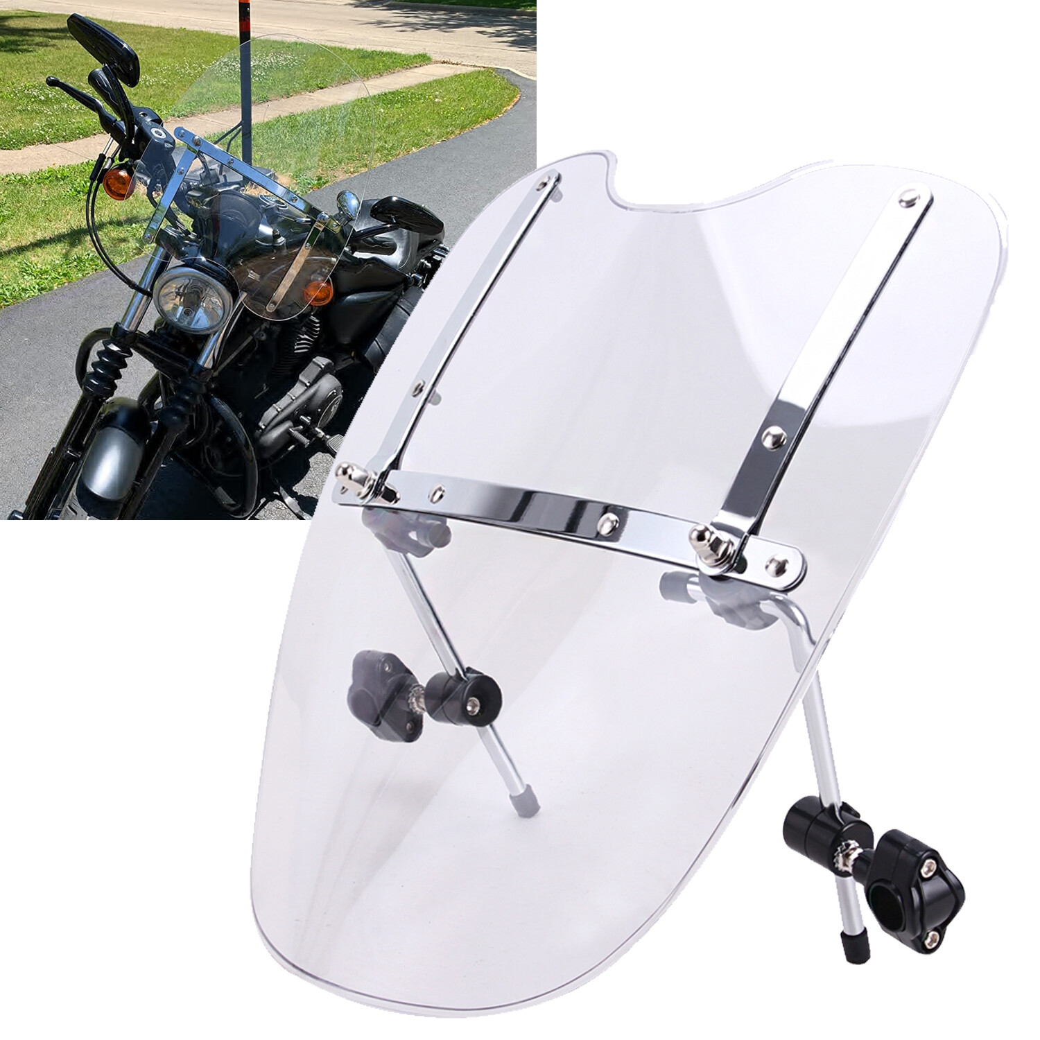 Road Glide FLTR Wind Splitter PSLER 8" Wave Windshield For Harley Road ...