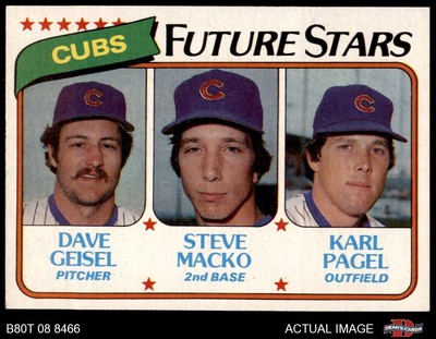 1980 Topps #676 Dave Geisel / Steve Macko / Karl Pagel Cubs RCs RC 7.5 ...