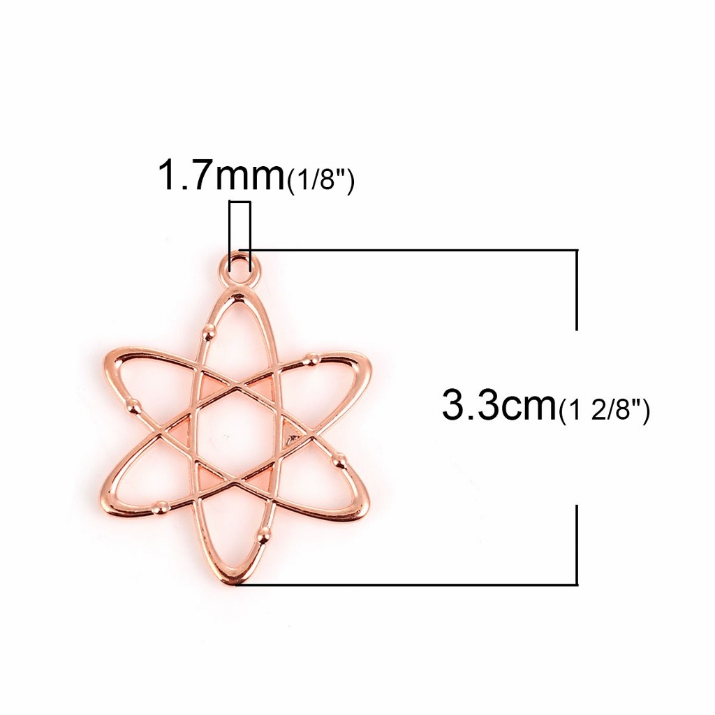 Atom Charms 33mm Wholesale Copper Science Pendants C4333 - 5, 10 Or ...