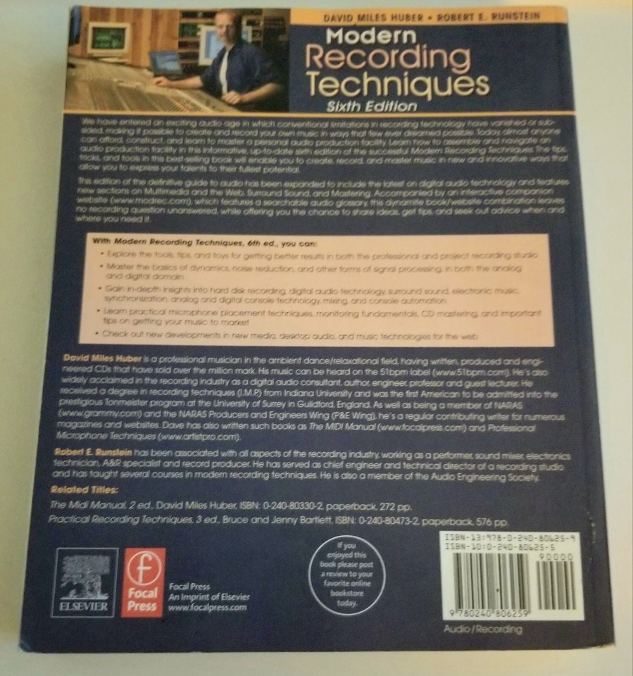 Modern Recording Techniques. 6th Edition. 9780240806259| eBay