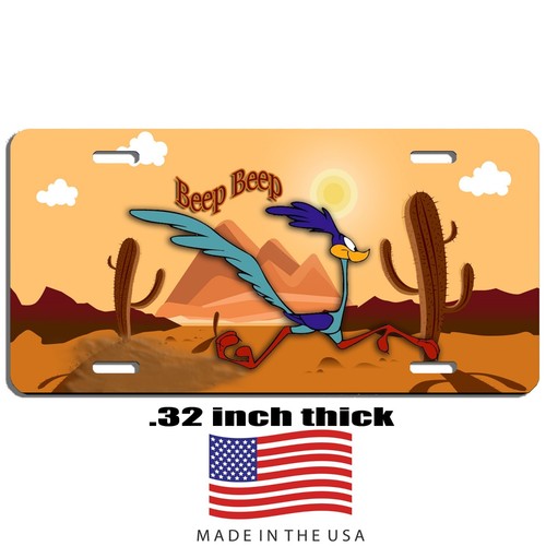 Road runner with desert background aluminum license plate car truck SUV ...