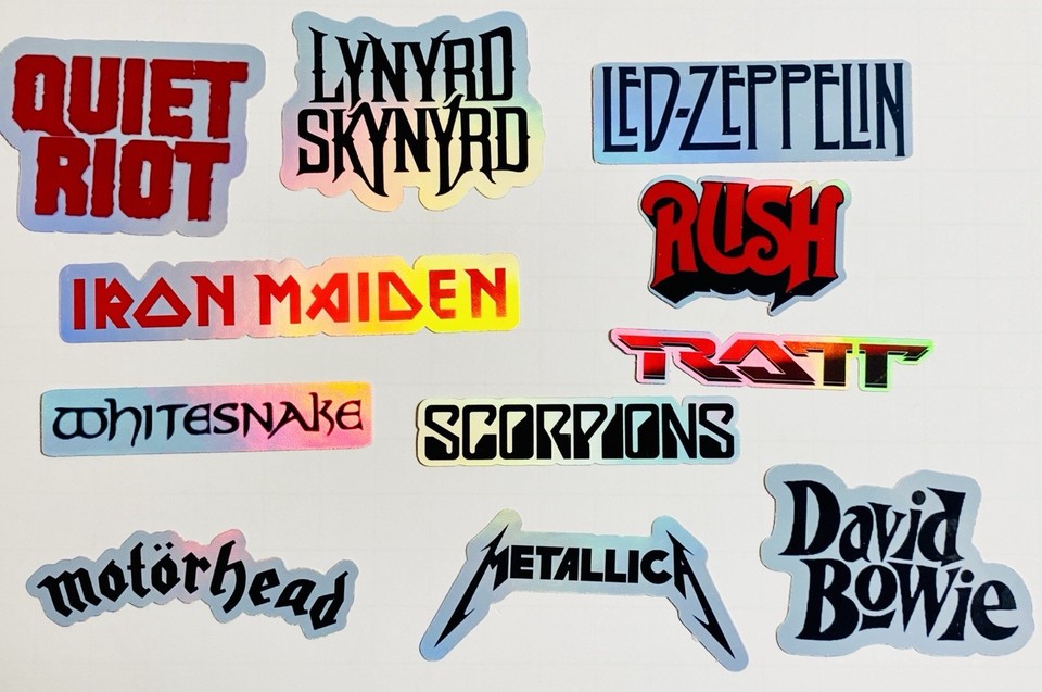 50 Large Classic Rock Stickers 50s 60s 70s 80s 90s Rock & Roll ...