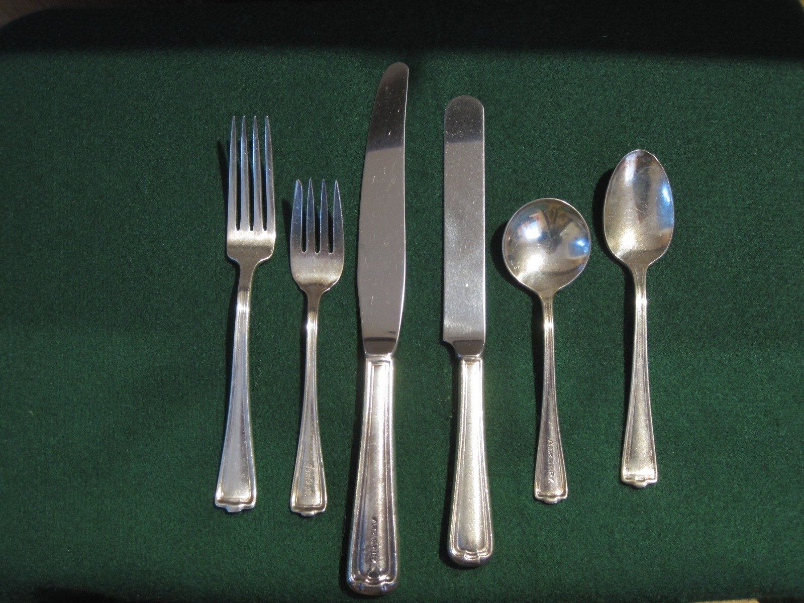 SANTA FE - AT&SF - 6 PIECES DINING CAR SILVER PLATED FLATWARE - VARIOUS ...