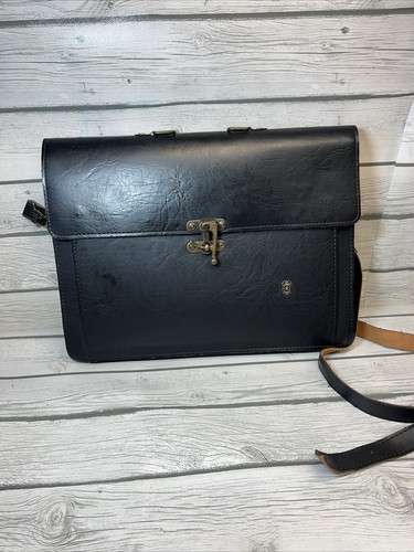 Antique Case/Government Diplomatic Satchel/Briefcase/Genuine Black ...