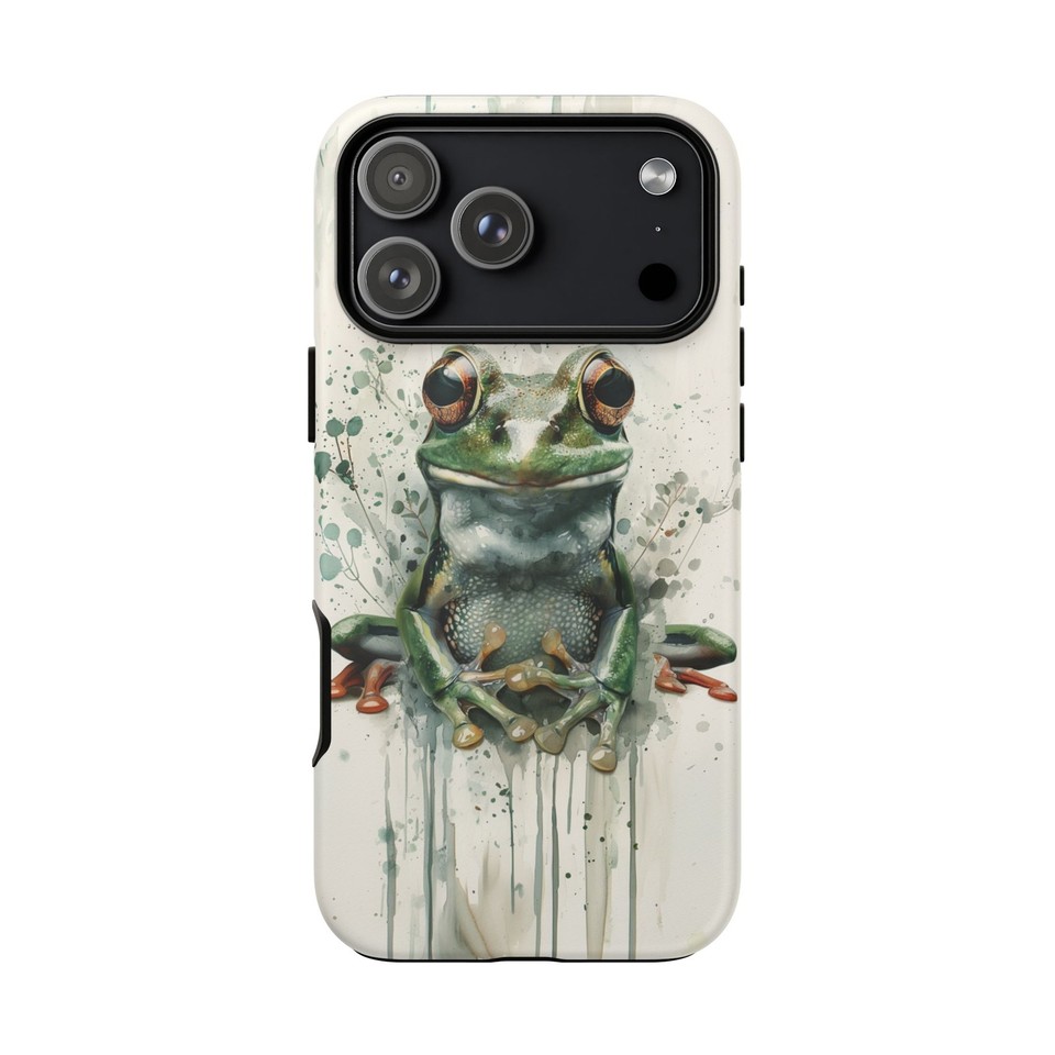 For iPhone Galaxy Pixel | Watercolor Green Frog Case | Lifetime ...