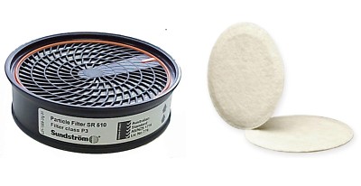 2X SR510: Sundstrom Particle Filter P2/P3 & 2X Packet of 5 X SR221 Pre ...