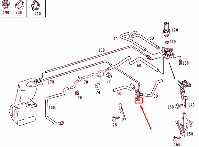 Mercedes-Benz S W220 HVAC Heater Hose Connector A2208320115 Genuine for ...