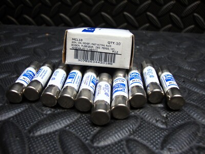 10 Lot Box NEW Edison MCL10 10 Amp 600 Volt V AC MCL-10 Fast Acting ...