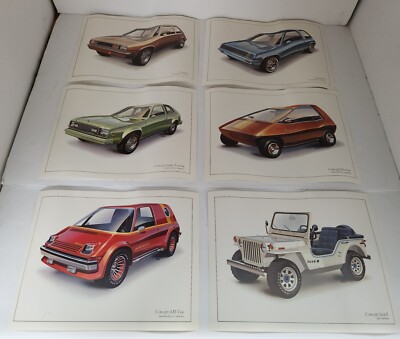 Vtg 1977 AMC Concept Cars Sales Brochure / Print Set Jeep II, AM/Van ...
