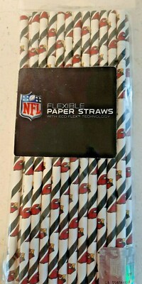 ARIZONA CARDINALS NFL Paper Straws 24 Count Tailgate Biodegradable Eco ...