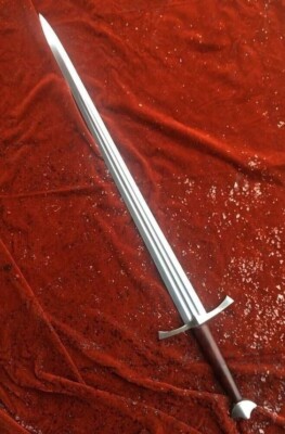 CUSTOM HANDMADE D2 TOOL STEEL HOLLOW GROUND COMBAT LONG SWORD VIKING ...