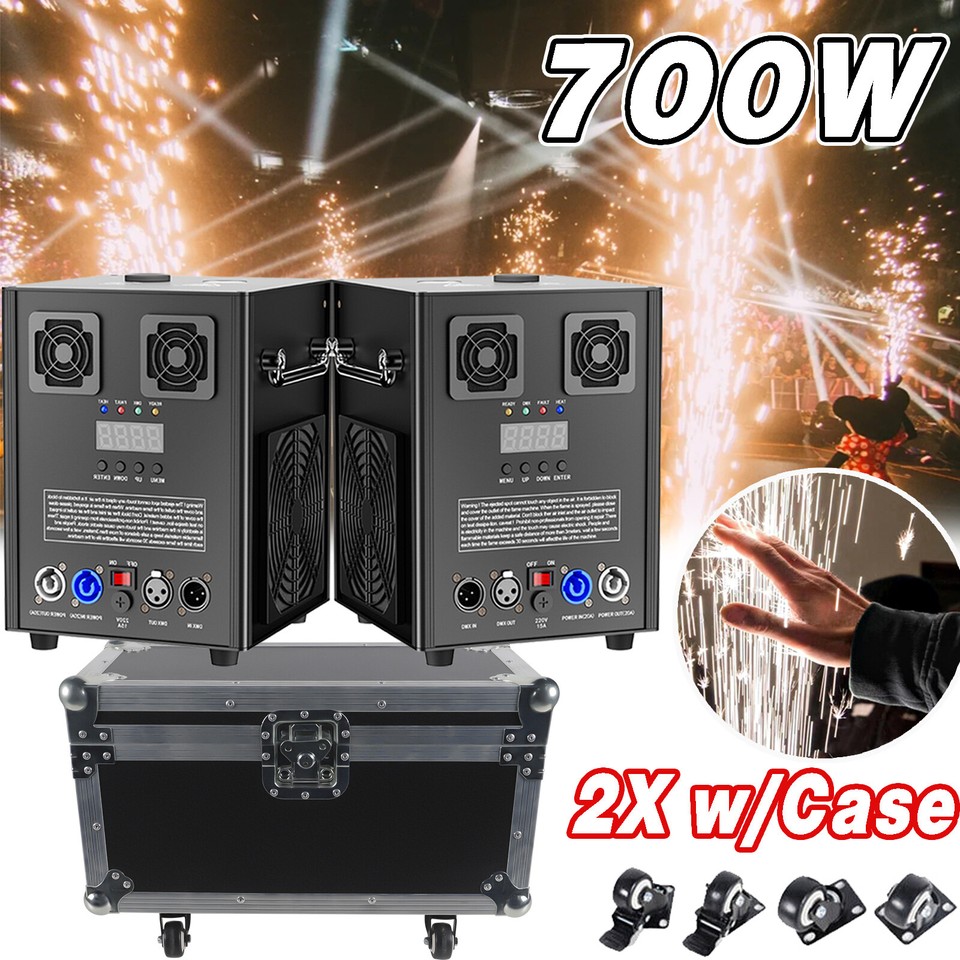 2PCS Cold Spark Machine 700W Stage Effect DMX Firework Wedding 6.6-9 ...