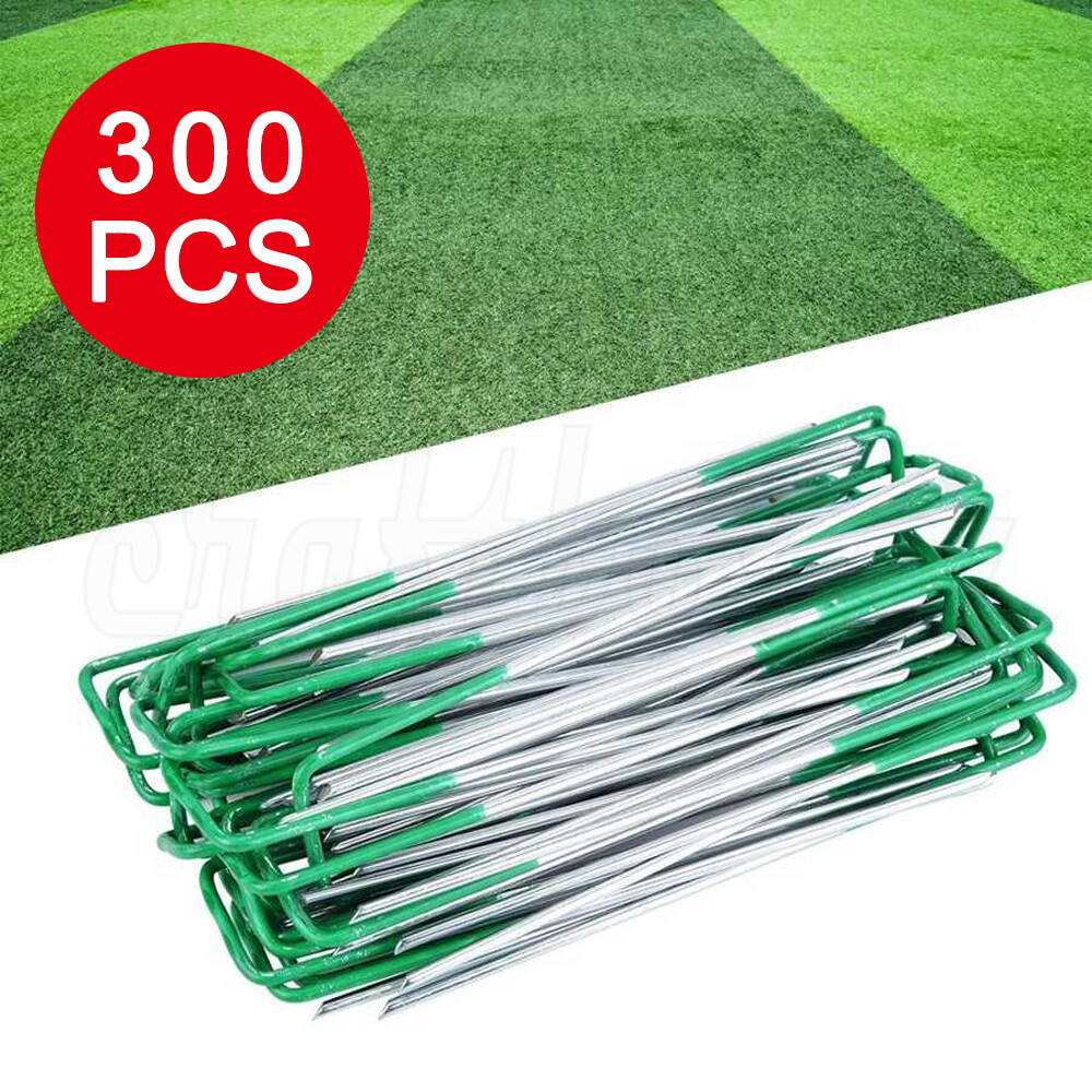 Primeturf Synthetic Artificial Grass Pins Fake Lawn Turf Weedmat U Pegs ...