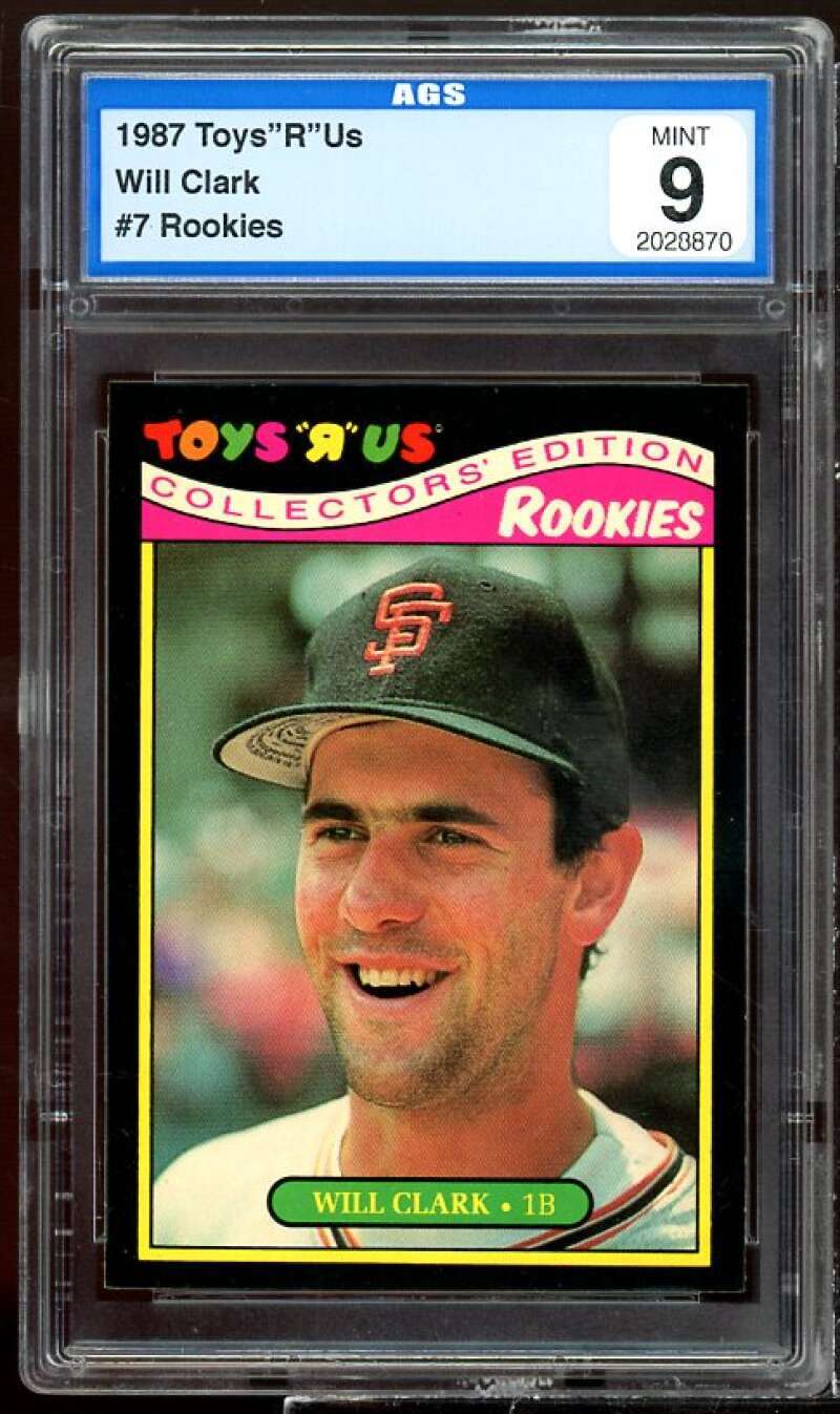 Will Clark Rookie Card 1987 Toys "R" Us Rookies #7 AGS 9 MINT | eBay