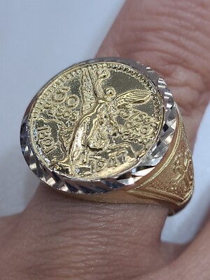 solid 14k Gold 50 Pesos Coin Centenario Ring Size 8 9.5 10 11 12 | eBay