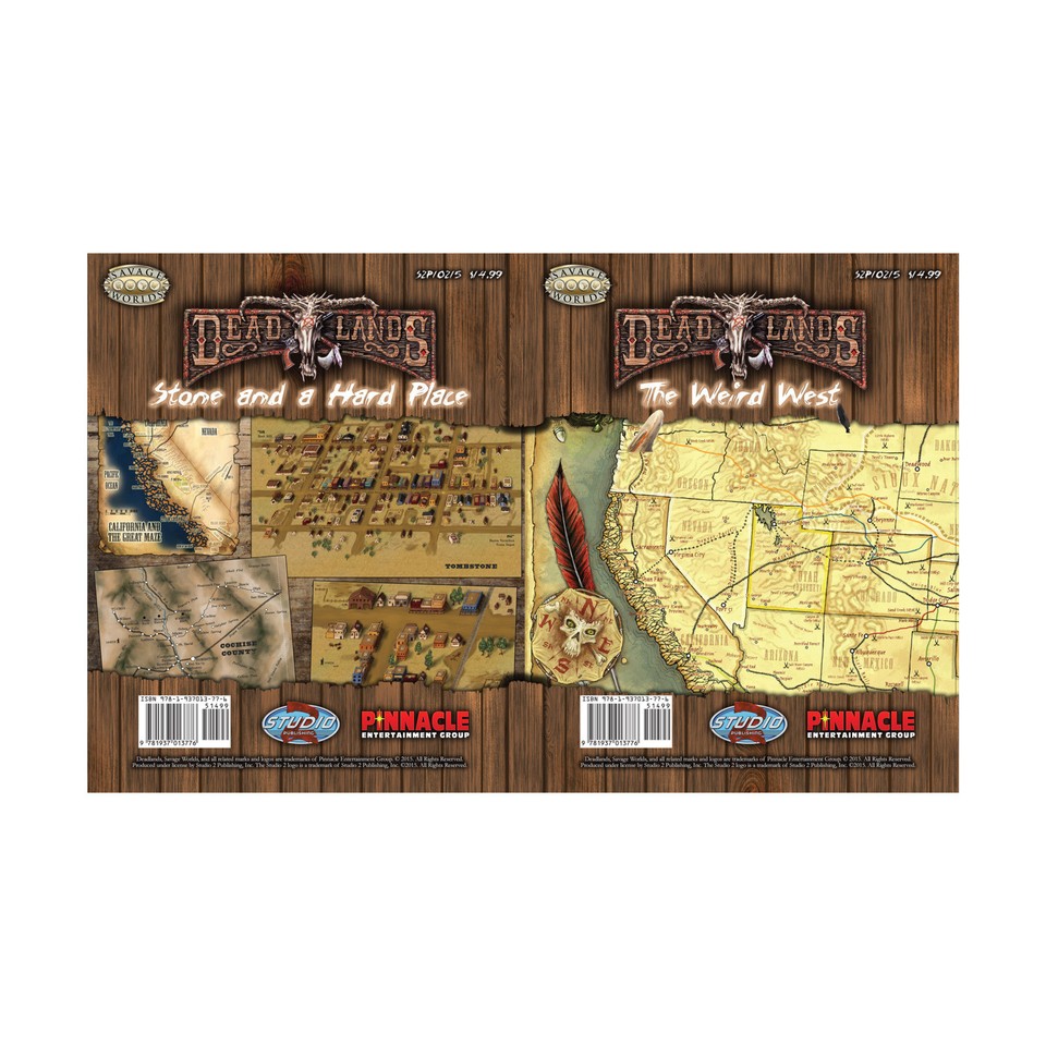 Pinnacle Deadlands Reloaded Stone and a Hard Place Poster Map Bag SW ...