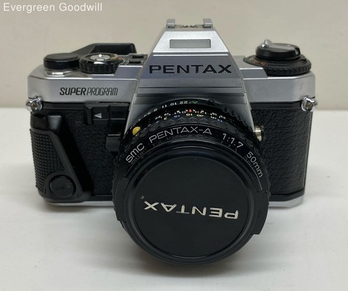 VTG Pentax Super Program SLR 35mm Film Camera w/ 50mm Lens Untested for ...