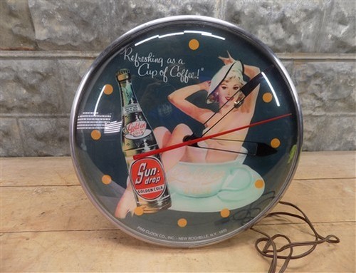 Sundrop Golden Cola Lighted Pam Clock, Vintage Advertising Sign, Bubble ...